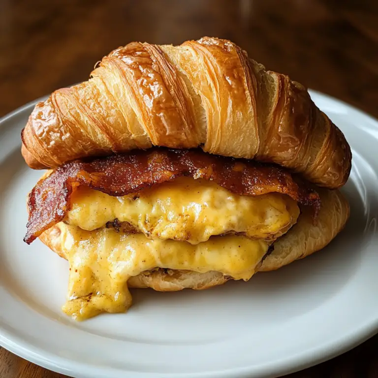Killer Maple Mustard Croissant Breakfast Sandwiches